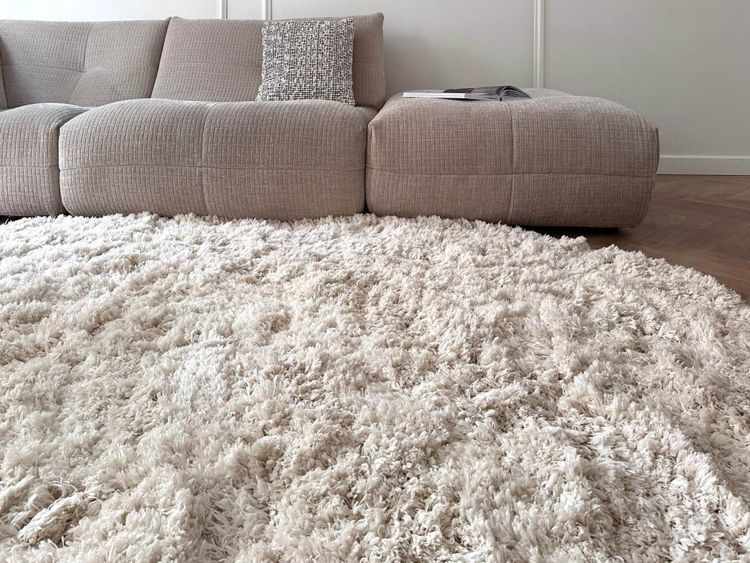 Organisch Hoogpolig Vloerkleed Pilo Ivoor Wit Polyester Interieur05 ...